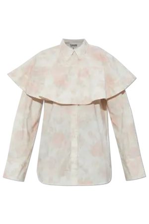 GANNI Shirt With Cape Collar Detail