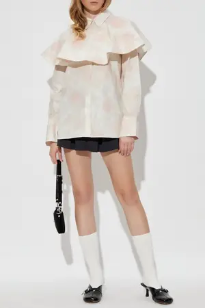 GANNI Shirt With Cape Collar Detail
