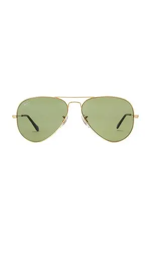 Ray-ban Aviator Sunglasses - Green & Gold