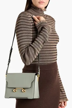 Marni Trunkaroo Leather Shoulder Bag - Stone