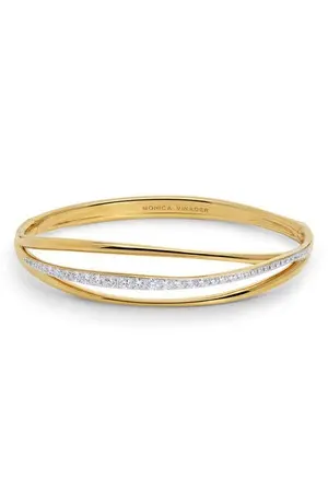 Monica Vinader Nura Lab-created Diamond Pavé Wrap Bangle Bracelet - 18k Gold Vermeil /diamond