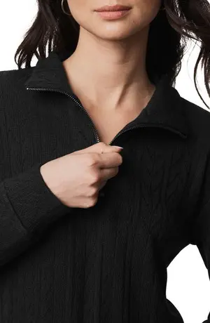 Splendid Sweatersoft Quarter Zip Pullover - Black