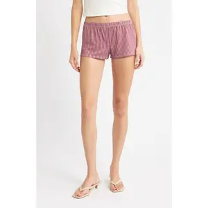 BELLA VENICE Striped Elastic-waist Shorts
