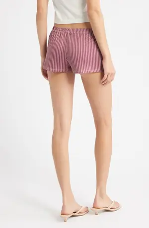 BELLA VENICE Striped Elastic-waist Shorts