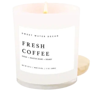 SWEET WATER DECOR 11oz White Jar Candlesweet Scents - Fresh Coffee