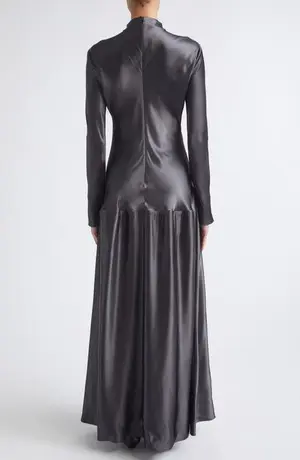FFORME Mila Bias-cut Long-sleeve Gown - Grey