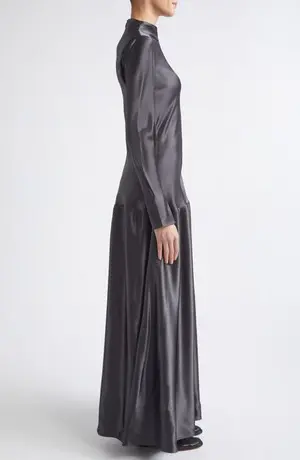 FFORME Mila Bias-cut Long-sleeve Gown - Grey