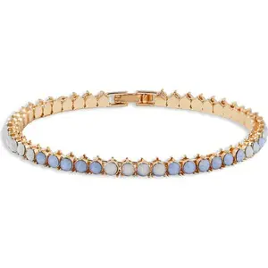 BROOK & YORK Isabella Tennis Bracelet With Blue Cubic Zirconia - Gold