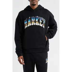 MARKET Smiley® Chrome Logo Cotton Fleece Hoodie - Black