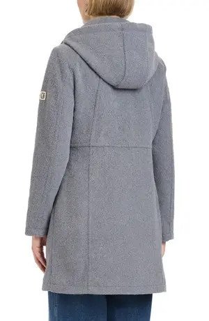 Vince Camuto Walking Coat With Removable Hood - Heather Gray