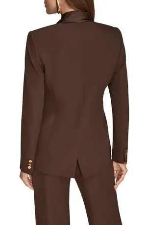 Donna Karan New York Mixed Media One-button Blazer