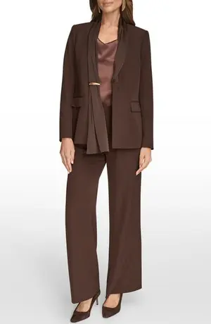 Donna Karan New York Mixed Media One-button Blazer