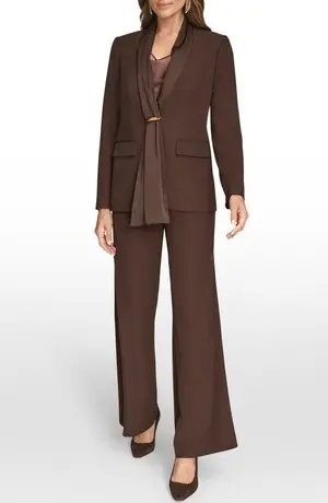 Donna Karan New York Mixed Media One-button Blazer