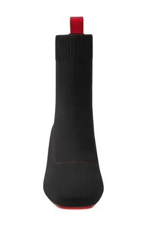 Vivaia Square-toe Heeled Boots - Black/ruby Red