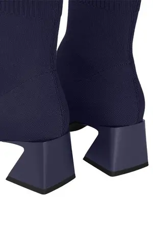 Vivaia Square-toe Heeled Boots - Navy