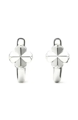 Kate Spade New York Spade Flower Huggie Hoop Earrings - Silver