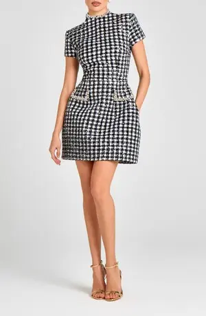 NADINE MERABI Tweed Mini Dress