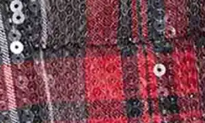 Foxcroft Marina Sequin Button-up Shirt - Red/multi