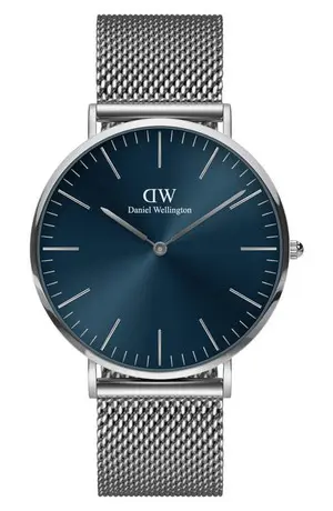 DANIEL WELLINGTON Classic Mesh Strap Watch - Silver