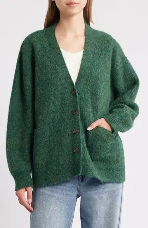The Great. Brushed Melange Cardigan