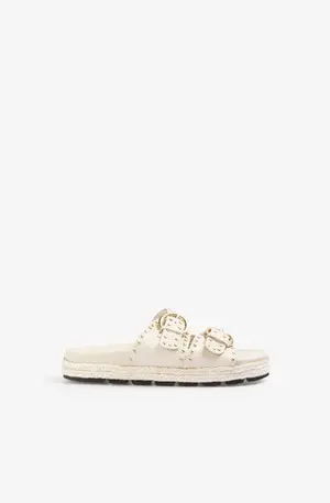 SCALPERS Studded Buckle Flat Sandals