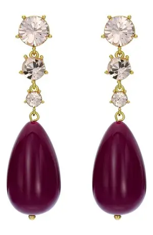 Ted Baker London Pearsti Crystal Drop Earrings - Gold Tone/plum