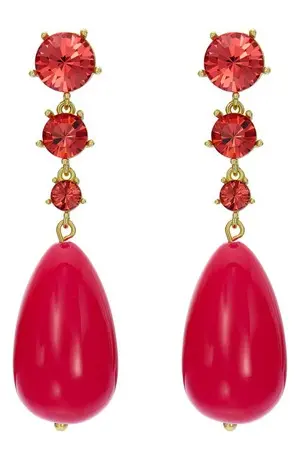 Ted Baker London Pearsti Crystal Drop Earrings - Gold Tone/ruby/hot Pink