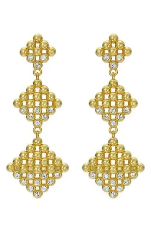 Ted Baker London Boa Crystal Bobble Diamond Drop Earrings - Gold Tone/clear Crystal