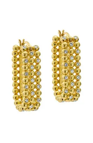 Ted Baker London Crystal Bobble Hoop Earrings - Gold Tone/clear Crystal