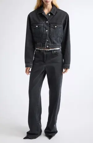 JULIE KEGELS Belted Denim Button-up Shirt