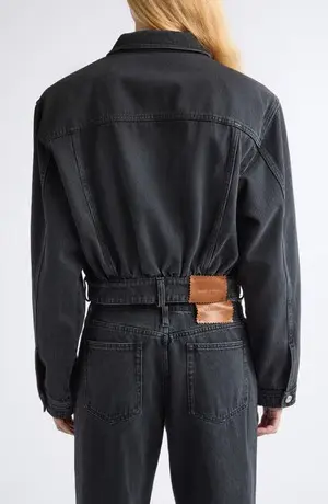 JULIE KEGELS Belted Denim Button-up Shirt