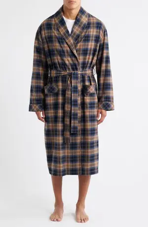Majestic International Time Out Flannel Robe - Sienna