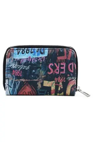 Desigual Logo Print Small Zip Around Wallet