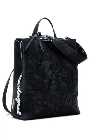 Desigual Floral Embossed Faux Leather Backpack