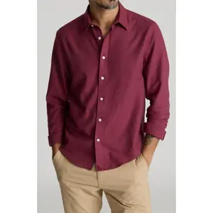 UNTUCKIT Veneto Regular Fit Textured Wrinkle Free Cotton Button-down Shirt Mid Red