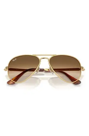 Ray-ban Aviator 58mm Gradient Sunglasses - Arista/clear Gradient Brown