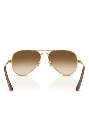 Ray-ban Aviator 58mm Gradient Sunglasses - Arista/clear Gradient Brown