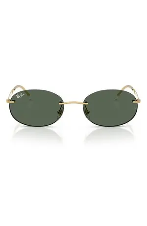 Ray-ban 54mm Rimless Oval Sunglasses - Arista/dark Green