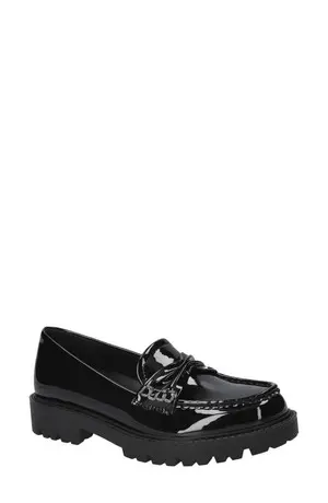 BELLA VITA Avalon Lug Sole Loafer - Black Patent