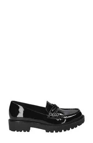 BELLA VITA Avalon Lug Sole Loafer - Black Patent