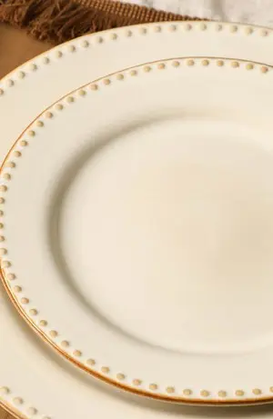 STONE + LAIN Comet Stoneware 12-piece Dinnerware Set - Cream