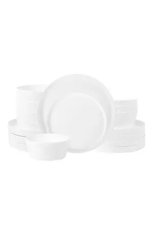 STONE + LAIN Fosca Bone China 16-piece Dinnerware Set - Matte White