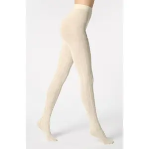 Oroblu Cotton Blend Patterned Tights - Wool