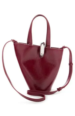 Jacquemus Le Bambola Moyen Leather Bucket Bag - Burgundy 490