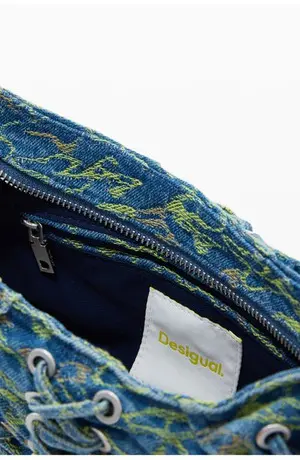 Desigual Braided Denim Shoulder Bag