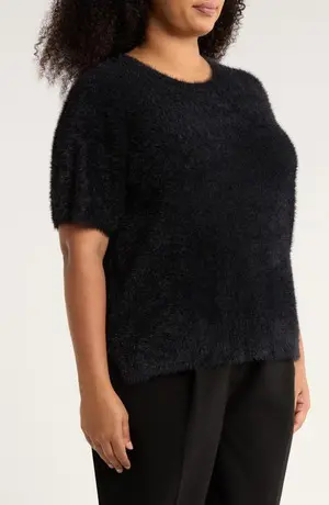 Vince Camuto Textured Short Sleeve Sweater