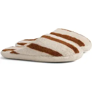 PARACHUTE Stripe Scuff Slipper - Bone And Tobacco