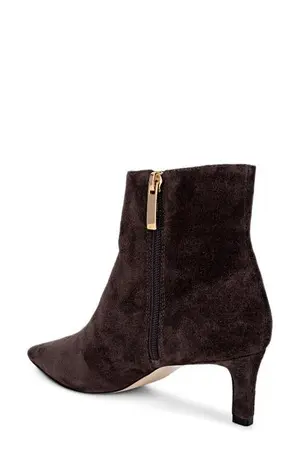 L'Agence Lilly Pointed Toe Bootie - Dark Brown Suede