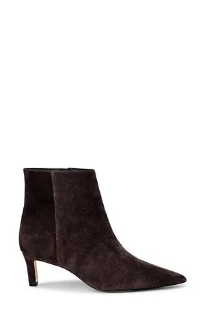 L'Agence Lilly Pointed Toe Bootie - Dark Brown Suede