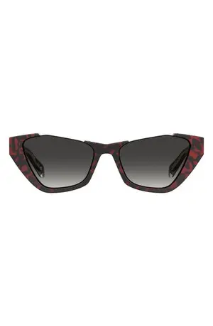 Moschino 53mm Cat Eye Sunglasses - Red Havana/dark Grey